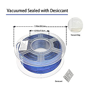 ECHEN PLA Filament 1.75mm, 3D Printer Filament Silk Black Purple Blue Filament, 3D Printing Filament 1kg/2.2lbs