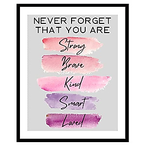 Roxbury Row Positive Affirmations Wall Decor - Positive Quotes Wall Decor, Pink Inspirational Wall Art Gifts for Women, Teen Girl Room Decor for Office, Bedroom, Bathroom, Dorm (8x10 Unframed)