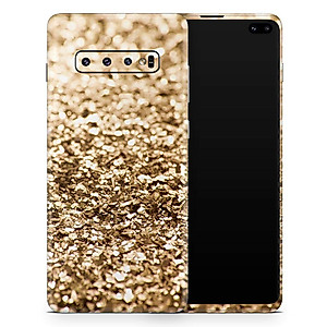 DesignSkinz Gold Glimmer V2 Protective Vinyl Decal Wrap Skin Cover Compatible with The Samsung Galaxy S20 (Screen Trim & Back Glass Skin)