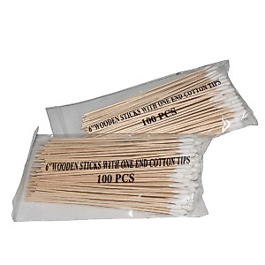 200 Pcs Cotton Swab Applicator Q-tip Swabs 6" Extra Long Wood Makeup Application