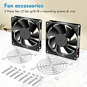 Wathai 80mm 24V DC Cooling Fan 2Pin 24Volt 80mm x 25mm Brushless 3 Inch Fan High Speed for DIY Ventilation Exhaust Projects Cooling 2 Pack