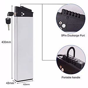 FcotMiue Ebike Replacement Battery Pack 48V 14Ah 672Wh DCH006 Folding Electric Bike Lithium Batteries w/Charger Compatible with Engwe EP-2 Pro Samebike LO26 20LVXD30 LAFLY X3 X5 Foldable ebike