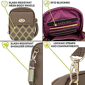 Travelon Women's Anti-Theft Tailored Crossbody Phone Pouch, Onyx, One Size