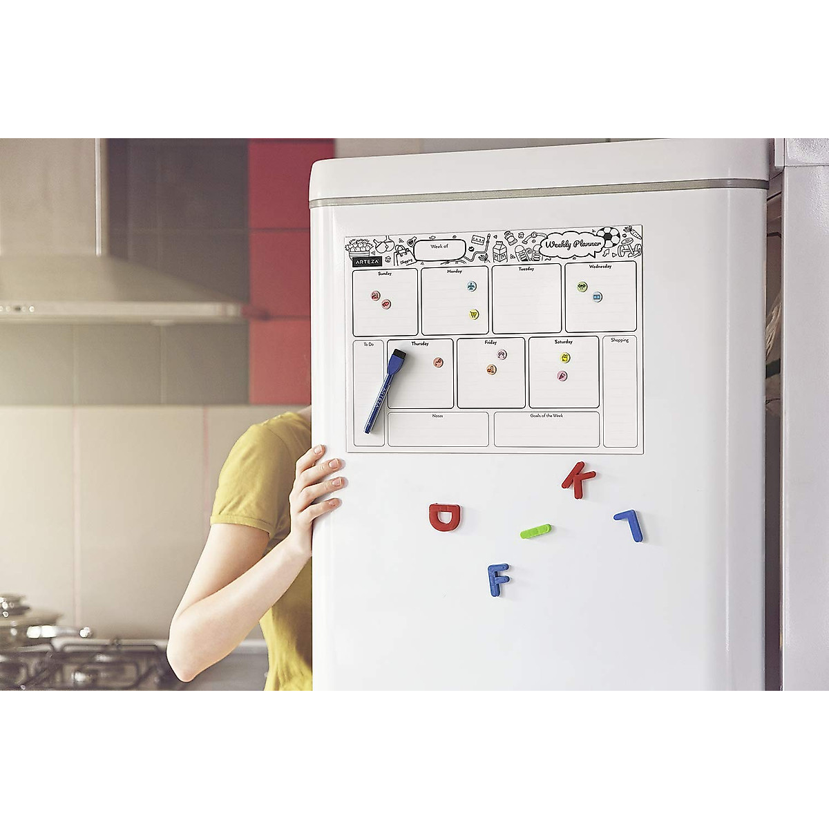 Arteza ARTZ-8639 Magnetic-Message-Boards, White (Weekly Calendar)