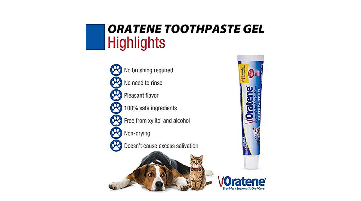 Oratene Brushless Toothpaste Gel for Dogs & Cats - Easy Oral Care