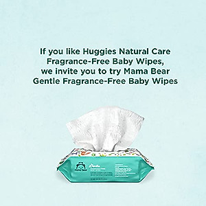 Amazon Brand - Mama Bear Gentle Fragrance-Free Baby Wipes, Hypoallergenic, 800 Count, 100 Count (Pack of 8)