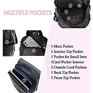 NEFORBA Small Backpack Purse for Women, Cute Little Black Backpack, Girls Fashion Convertible Casual Leather Daypack, Teens Ladies Travel Bag Shoulder Handbag and Satchel Handbags for Everyday 64