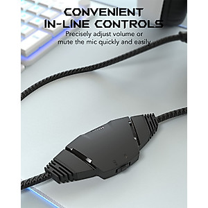 Black Shark Gaming Headset for PC, PS4, PS5, Xbox, Switch, All-in-1 Gaming Headphones with Ultra-Clear Bendable Mic, 50mm Dynamic Drivers, Noise Isolation Ear Cushions, in-line Controls - White