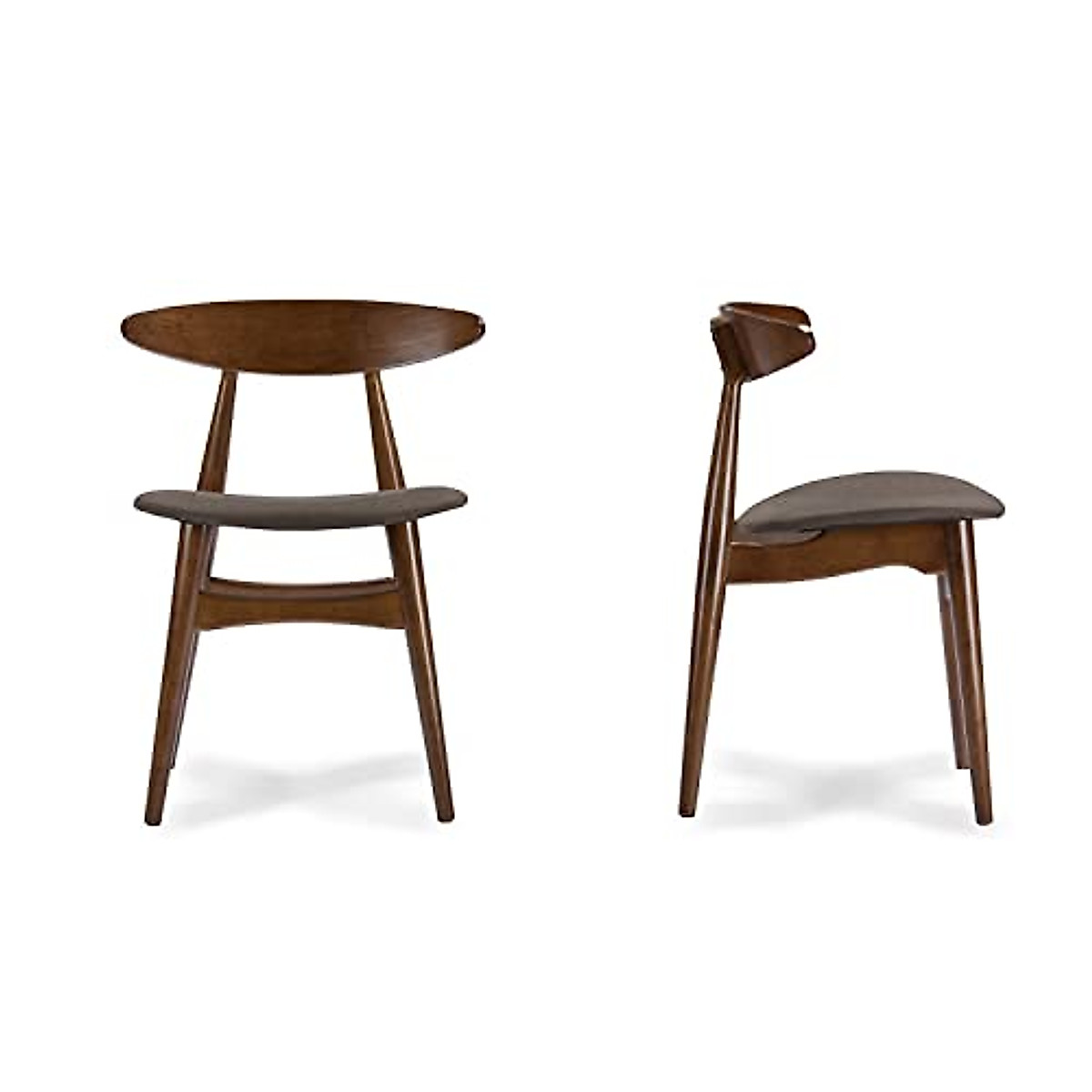 Baxton Studio Flamingo Mid-Century Dark Walnut Wood Dining Chair