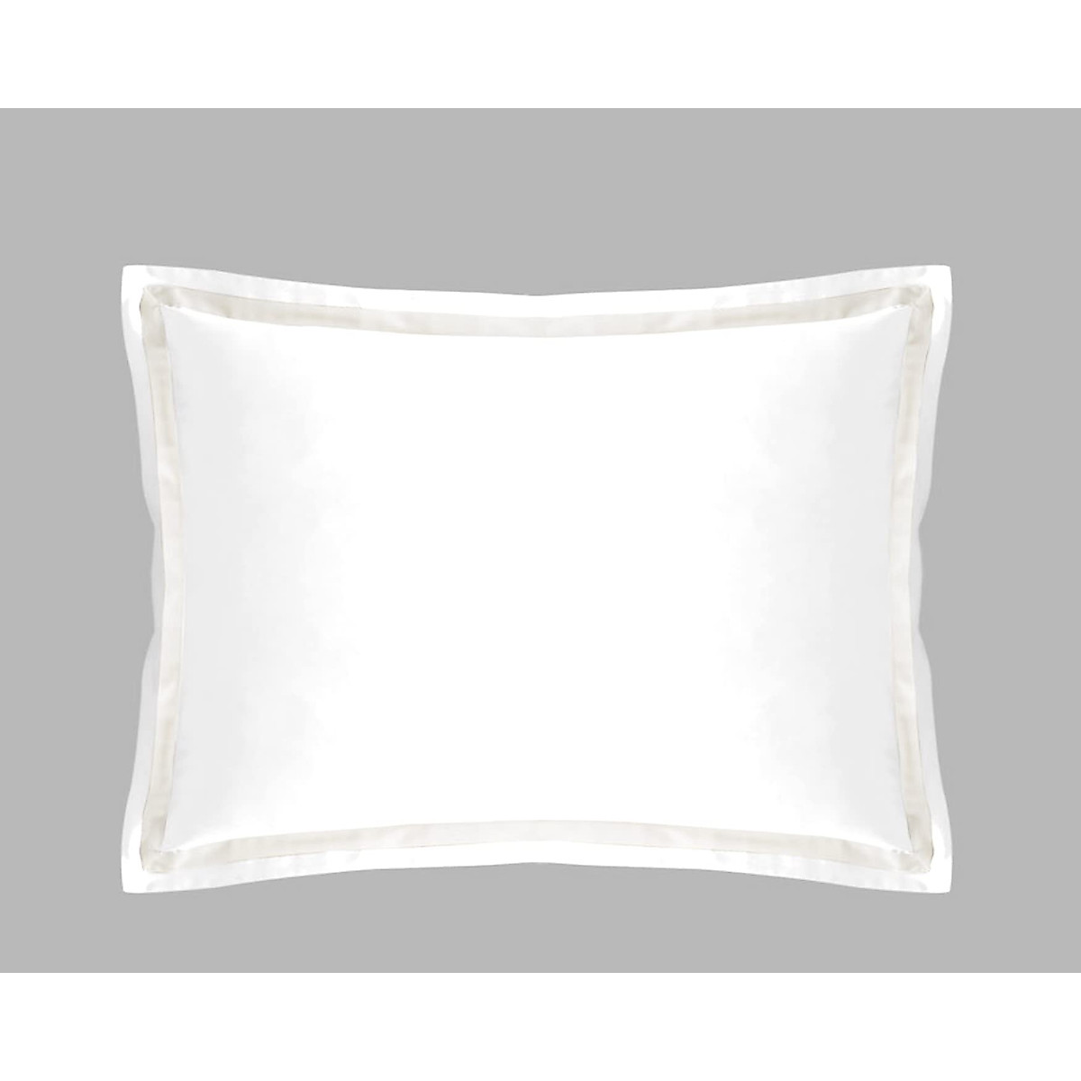 BEDLAM Full/Queen Size Duvet Cover Set - 3pcs 100% Cotton Duvet Cover, Includes a White Sateen Duvet Cover with a Cream Italian Border & 2 Cotton Pillowcases - 800TC Luxury Queen Duvet Cover Set