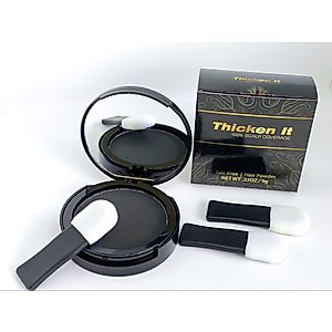 Thicken It 100% Scalp Coverage Hair Powder - BLACK - Talc-Free, Water Resistant Hair Loss Concealer, Thicker Than Hair Fibers & Sprays