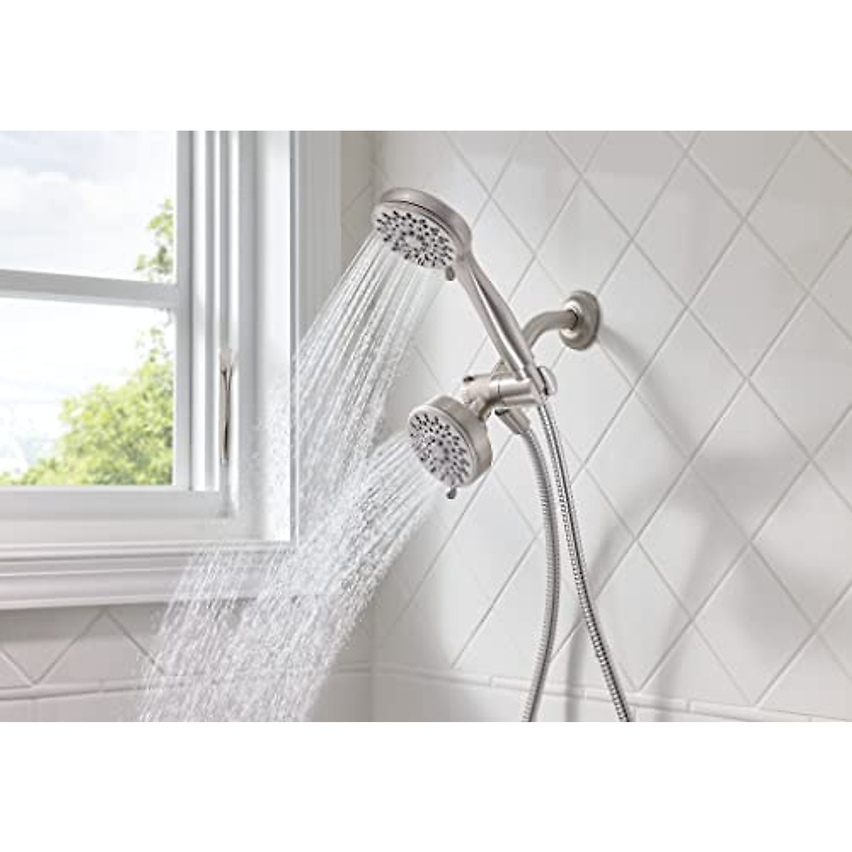 Moen 20016SRN Ignite Five-Function 3 3/4" Diameter Standard Spray Head with Handheld Shower, Silver