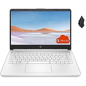 HP 14 Laptop, AMD 3000 Series Processor, 32GB RAM, 1TB Storage, 14-inch Micro-Edge HD Display, Long Battery Life, Webcam, Thin & Portable, Windows 10 + One Year of Office365, Snowflake White
