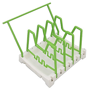 Pot Rack Organizer, 5 Adjustable Compartment Nonslip Base Space Saving Cookware Rack Adjustable Pan Organizer Expandable Pot Organizers Rack for Kitchen Cabinet Baking Frying Rack(C)