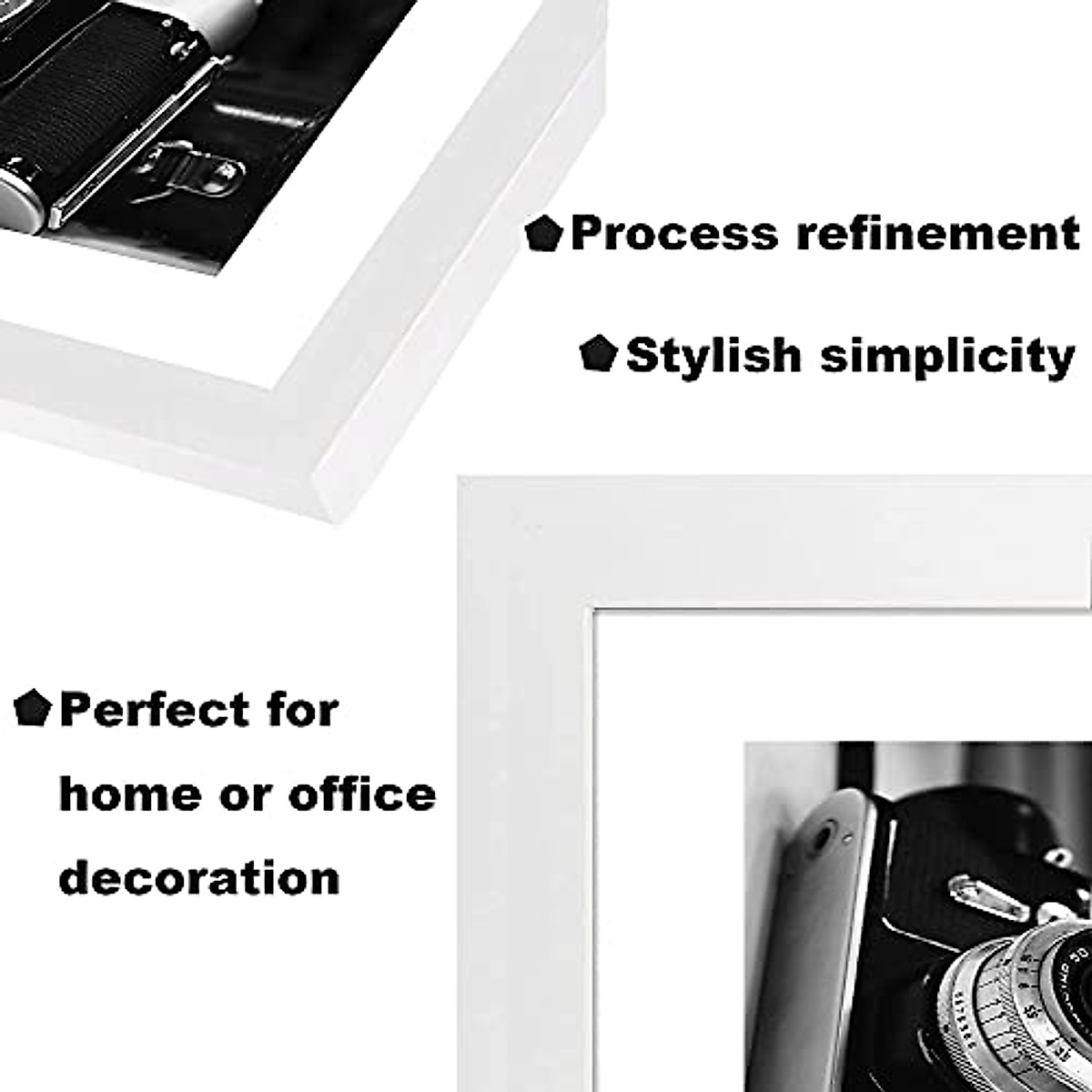 LUOFU 11x14 Picture Frames Set of 2,White Picture Frame 11x14,Display Pictures 8x10 with Mat or 11x14 without Mat,Multi Photo Frames Collage for Wall Art Decorative Display