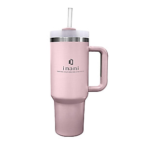 inani 40oz Tumbler With Handle And Straw, Insulated Travel Cup, Leak-Resistant, Spill-Proof Lid, Dishwasher Safe, BPA-Free, Double-Wall Insulated Premium Mug For Hot Or Iced Beverage, Rose Pink