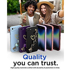 AICase iPhone SE 2022 Case,iPhone 3rd/2020/2nd gen/iPhone 8/7 Case for Women with Full Camera Lens Protection and Hand Strip Loop, Silicone Heart Girly Cute Soft Slim Shockproof for iPhone 8/7/SE_6