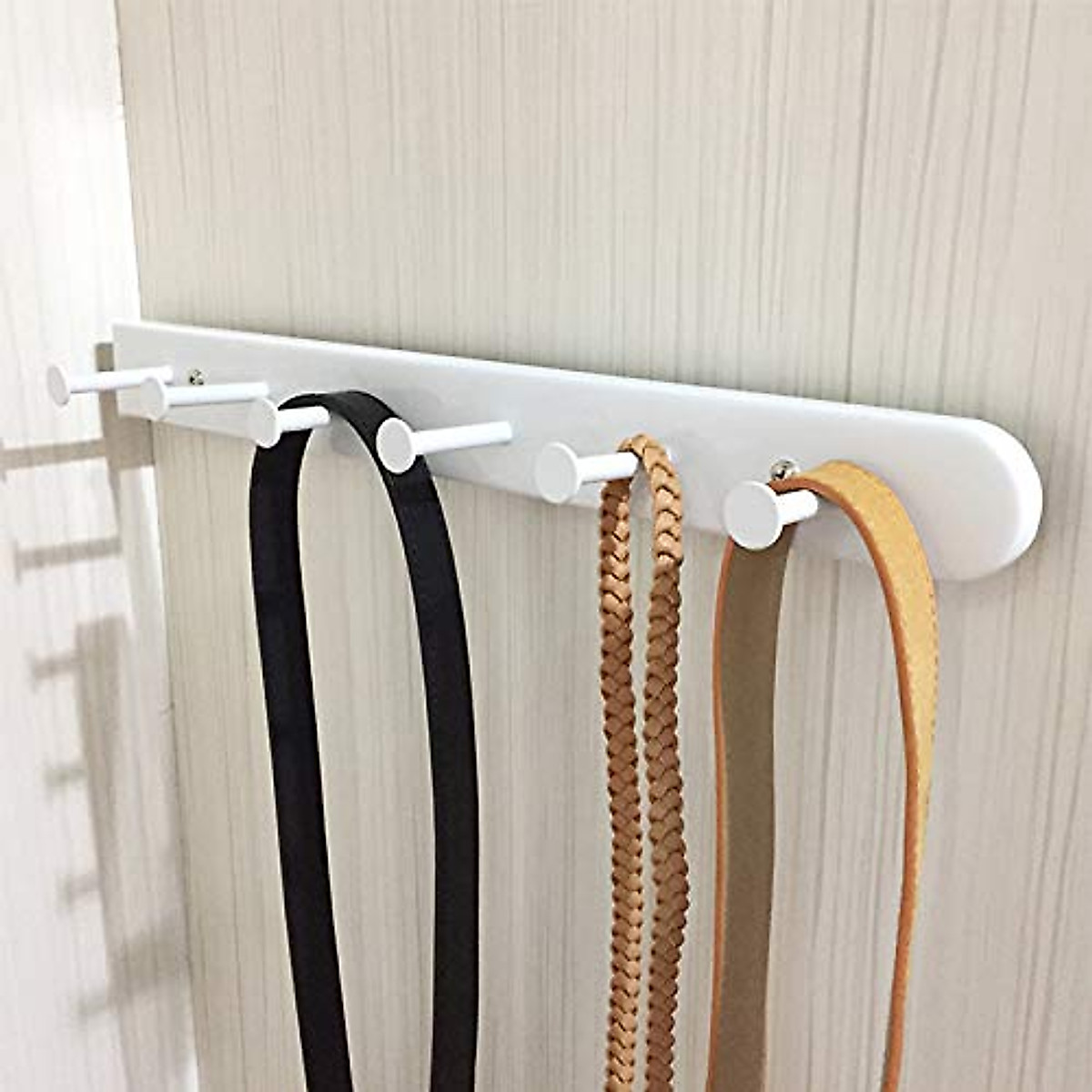 Kelendle Extendable Sliding Wardrobe Hook Rail with Hardware Pull Out Closet Rod Clothing Hanging Hooks Organizer for Home, Office, Hotel (5 Hooks)