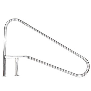 KUAFU Pool Handrail Grab Rail 49.5"X35.5" Swimming Pool Bend Handle Stair Rail 300lbs Load Capacity for Inground Pool 304 Stainless Steel