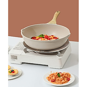 11inch Heat Diffuser Plate, Grourarty Stainless Steel Cooking Induction Adapter Simmer Plate for Electric Gas Glass Cooktop Hob Ring, Induction Cooktop Converter Plate with Handle