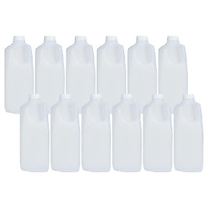 BOTTLE DEPOT USA [20 Pack] Half Gallon Jugs Bottles (64 oz) with Tamper Evident White Screw Caps – Great for Homemade Juices, Milk, Smoothies, Tea and Other Beverages - Food Grade BPA Free