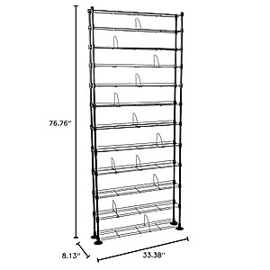 Atlantic Maxsteel 12 Tier Shelving - Heavy Gauge Steel Wire Shelving for 864 CD/450 DVD/Blu-Ray/Games in Gunmetal,38408071