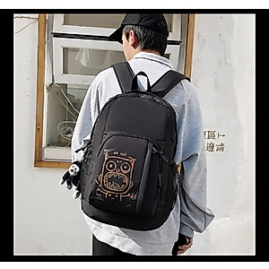 Y2K Backpack with Cute Gorilla Plush Pendant Aesthetics Grunge School Stationary Preppy Indie Laptop Bookbag (Black)