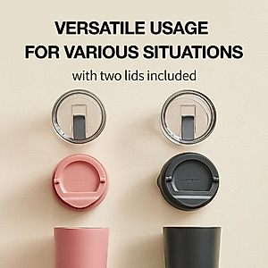 LocknLock Clip Tumbler Yellowish Red (Pink) 18oz Coffee Tumbler with Leak Proof Lid, BPA-Free Double Wall Stainless Steel Vacuum Insulated Travel Mug Valentines Day Gifts