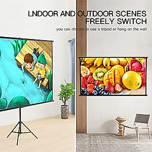 Projection Screen with Stand 120 Inch Portable Projection Screen 16:9 4K HD Rear Projection Movie Screen with Carrying Case for Indoor Outdoor Home Theater Backyard Cinema Travel (120 inch)
