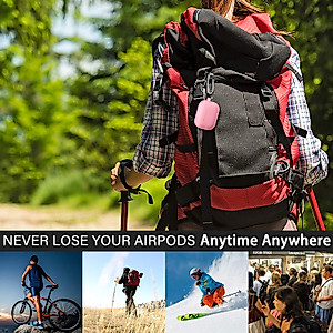 R-fun AirPods Pro Case Cover with Keychain, Full Protective Silicone Skin Accessories for Women Girl with Apple 2019 Latest AirPods Pro Case, Front LED Visible-Pink