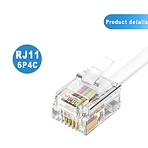 Telephone Splitter, 3-Pack RJ11 Male to Female Two Way Phone Line Splitter Converter Cable
