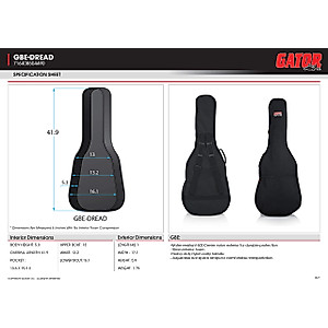 Gator Cases Gig Bag for Dreadnaught Acoustic Guitars (GBE-DREAD)