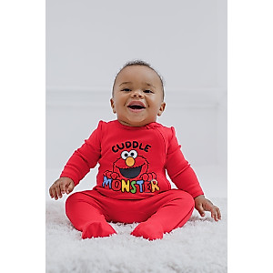 Sesame Street Baby Boys 2 Pack Zip-Up Long Sleeve Sleep N' Play Coverall 3-6 Months