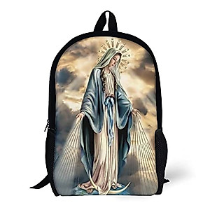 Waygotee Our Lady of Guadalupe Virgin Mary 3D Print Backpacks Bookbag Laptop Travel Bag Unisex for Adult Gifts 17 Inches