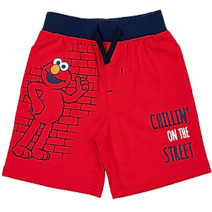 Sesame Street Elmo Grover Oscar The Grouch Baby Boys French Terry 3 Pack Shorts Blue/Grey/Red 18 Months