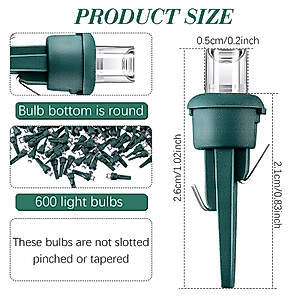 VIHOSE 600 Pcs Christmas Led 5mm Mini Light Bulbs String Light Replacement Bulbs Christmas Light Bulbs Indoor Outdoor Wide Angle Wire Light with Green Base for Xmas Tree Garden Decor (Warm White Bulb)