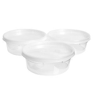 50pk 8oz Small Plastic Containers with Lids - Slime Containers with lids Freezer Containers Deli Containers with Lids - Food Containers Meal Prep Food Prep Containers Plastic Food Containers with Lids