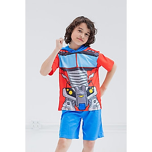 Transformers Optimus Prime Little Boys Athletic Graphic T-Shirt Mesh Shorts Blue/Red 7-8