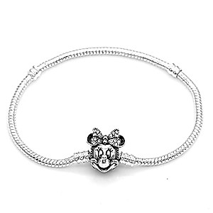 Fashion Cartoon Heart Clasp Snake Chain Silver for Women Gift for Women Or Man