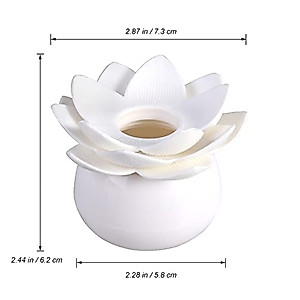 ULTNICE Lotus Cotton Swab Holder Cotton Swabs Bud Case Small Box Toothpicks Container Storage Box Organizer Jar White