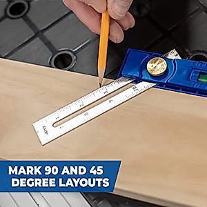 Kreg KMA2900 Multi-Mark Multi-Purpose Marking & Measuring Tool, Alloy Steel - Measuring Tools for Woodworking - Measurement Tool - Carpentry Tools & Accessories