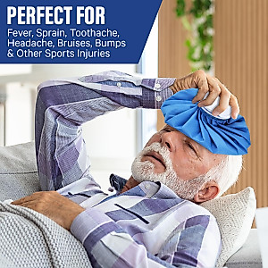 Ice Bag 9 inches- Convenient and Reusable Ice Bag for Injuries, Muscle Aches, Scrapes, or Strains – Easy to Use Ice Bag for Knees – Durable and Reliable Cold Packs