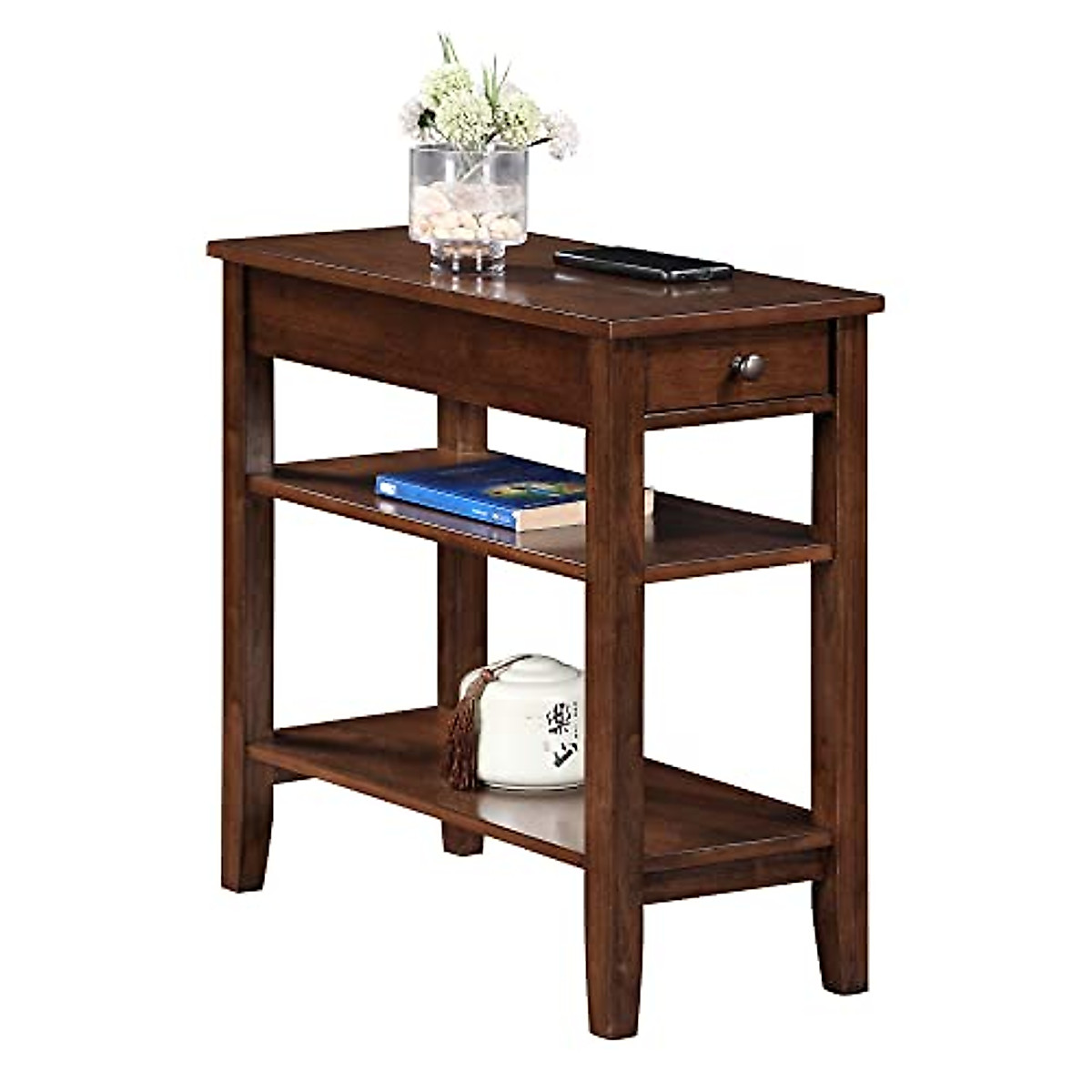 Convenience Concepts American Heritage 3-Tier End Table with Drawer, Espresso