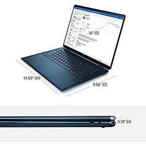HP Spectre x360 16" 2-in-1 3K QHD+ Touchscreen (Intel 12th Gen i7-12700H, 16GB RAM, 2TB SSD, Stylus) Home, Business & Creator Laptop, Long-battery life, Fingerprint, Backlit, Thunderbolt 4, Win 11 Pro