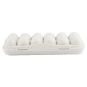 Egg Holders 12 Grids Kitchen Egg Holder For Refrigerator Plastic Egg Storage Container Fridge Egg Organizer Egg Holder Refrigerator Egg Trays Reusable Egg Container Egg Carton Egg Case