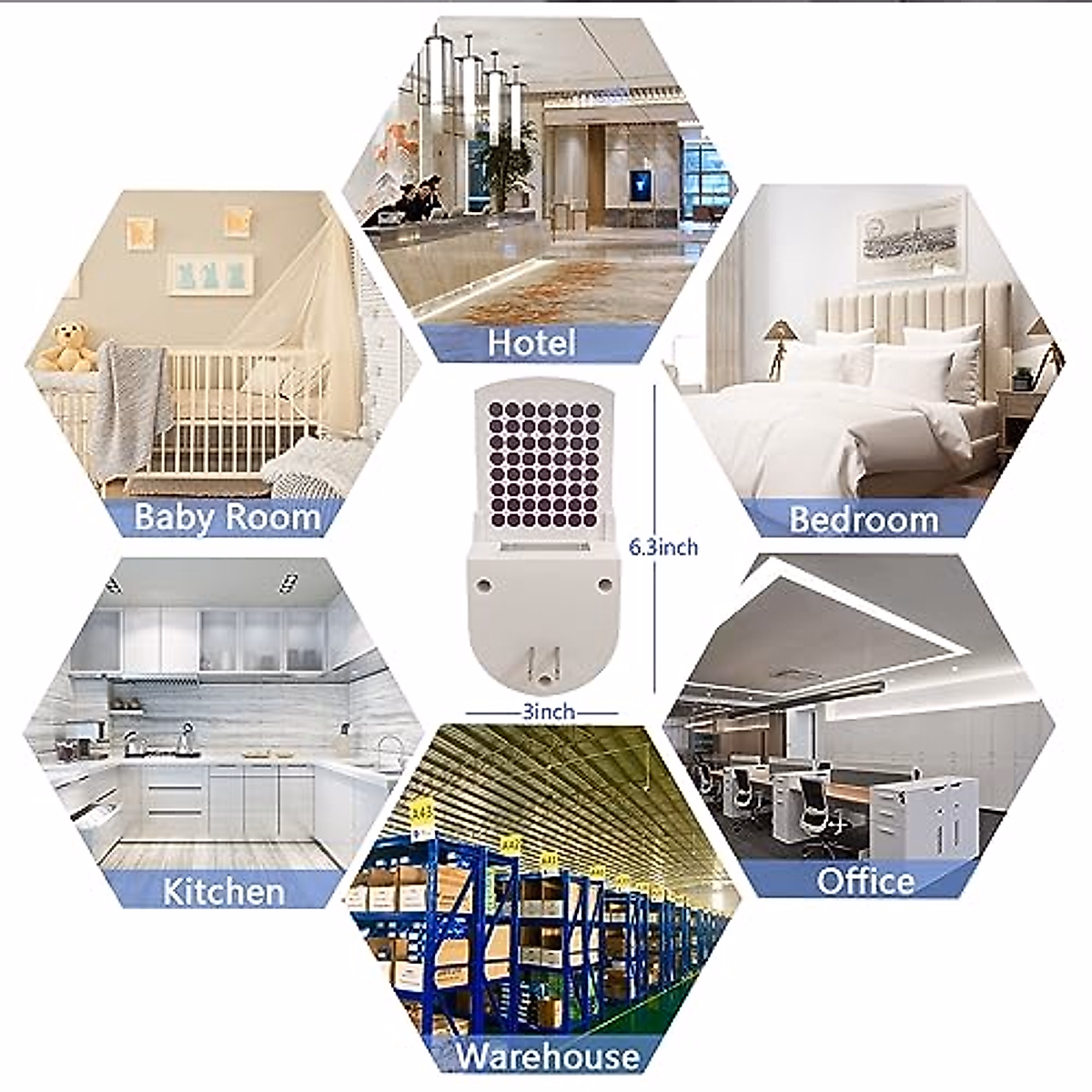 Qremove Flying Insect Trap Plug-in Fly Trap Indoor Gnat Moth Catcher Fly Tapper with Night Light Sticky Trap Boards UV Attractant Catcher for Home Office(3Packs)