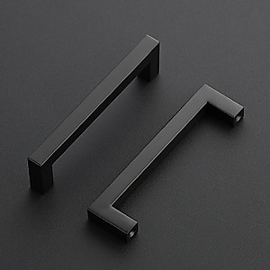 Home Expert Square Cabinet Pulls 30 Pack 5 Inch Matte Black Cabinet Handles Kitchen Hardware for Cupboard