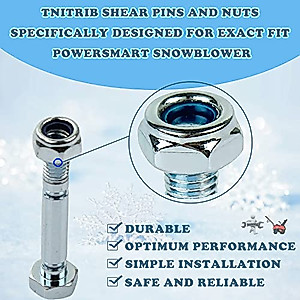 TNITRIB 303160355P / 303160355 for Powersmart Snow Blower Shear Pins Set Four Shear Pins and Nuts