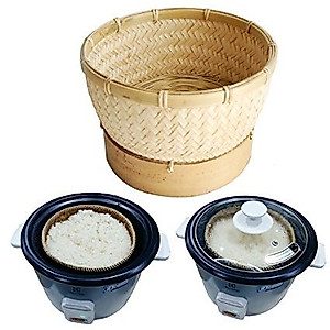 Innovative Thai Bamboo Sticky Rice Automatic Basket for 1.1 Liter Size Electronic Rice Cooker - With Cover (Small Size) by kitchen utensils