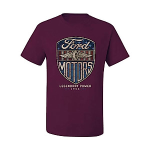 1983 Vintage Distressed Ford Motors Legendary Power Cars and Trucks Men's Graphic T-Shirt, Maroon, X-Large